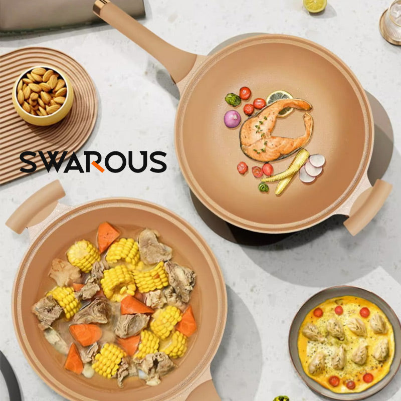 Wok de Color Arcilla Antiadherente al vapor– lenoom